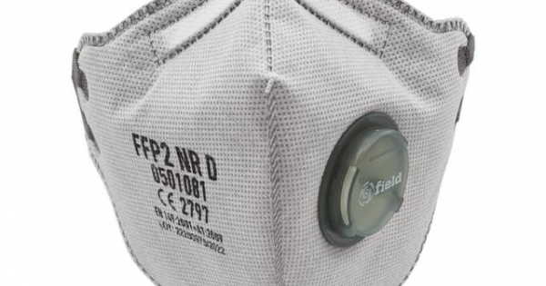 Máscara descartável carvão ativo FFP2 com válvula - FIELD