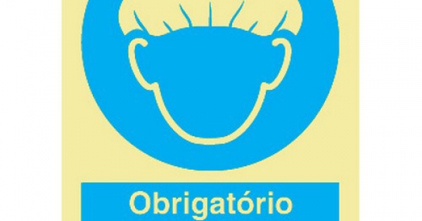 Sinal de obrigação, touca de proteção - FIELD